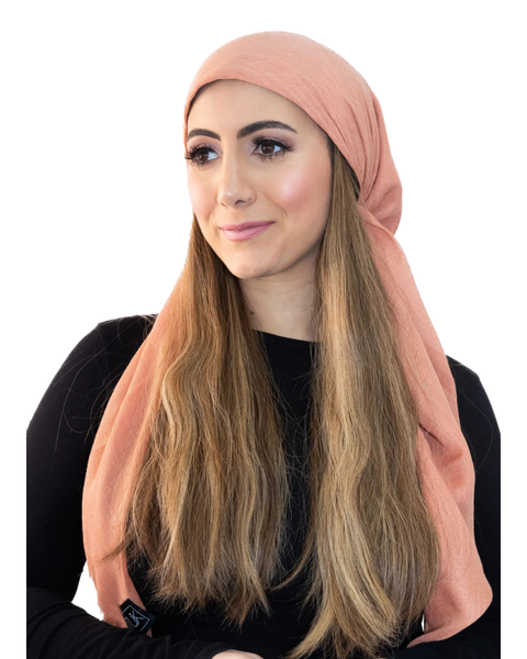 Solid Apricot Fringe Square Scarf – myselflingerie.com