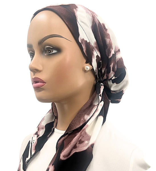 Ahead P2628 Black Rose Dot Clouded Classic Fit Pre-Tied Bandanna ...