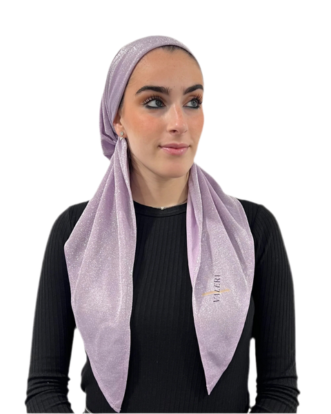 Lavender Shimmer Pre-Tied Bandanna with Full Grip – myselflingerie.com
