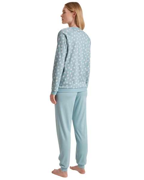 Calida 41454 Sterling Blue Midnight Love 100% Cotton Pajamas Set ...