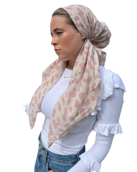 Scarf Bar Pink Leopard Classic Pre-Tied Bandanna with Full Grip ...