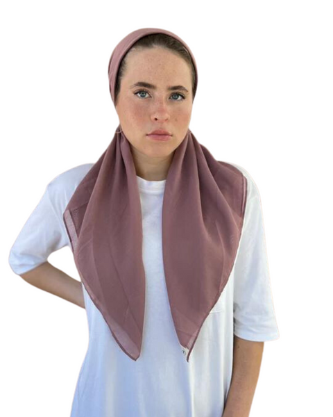 Scarf Bar Solid Plum Cotton Classic Pre-Tied Bandanna with Full Grip ...