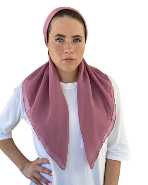 Scarf Bar Solid Raspberry Cotton Classic Pre-Tied Bandanna with Full G ...