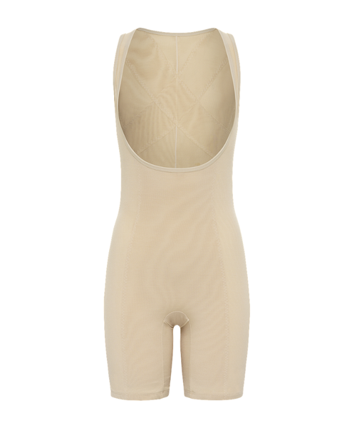 SW0063SN Beige Open Bust Powermesh Bodysuit with Legs – myselflingerie.com