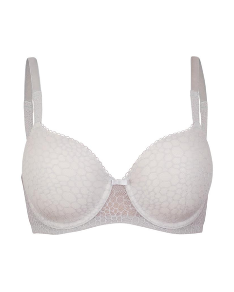You 100-818 Silver Lace Jacquard Pearl Molded Underwire Bra ...